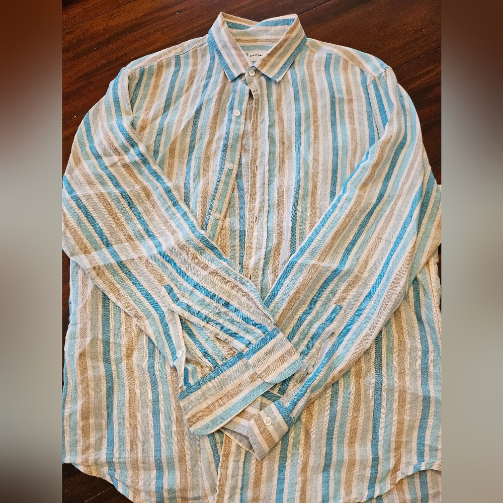 Mario Romano Linen Button Down Shirt - Gem